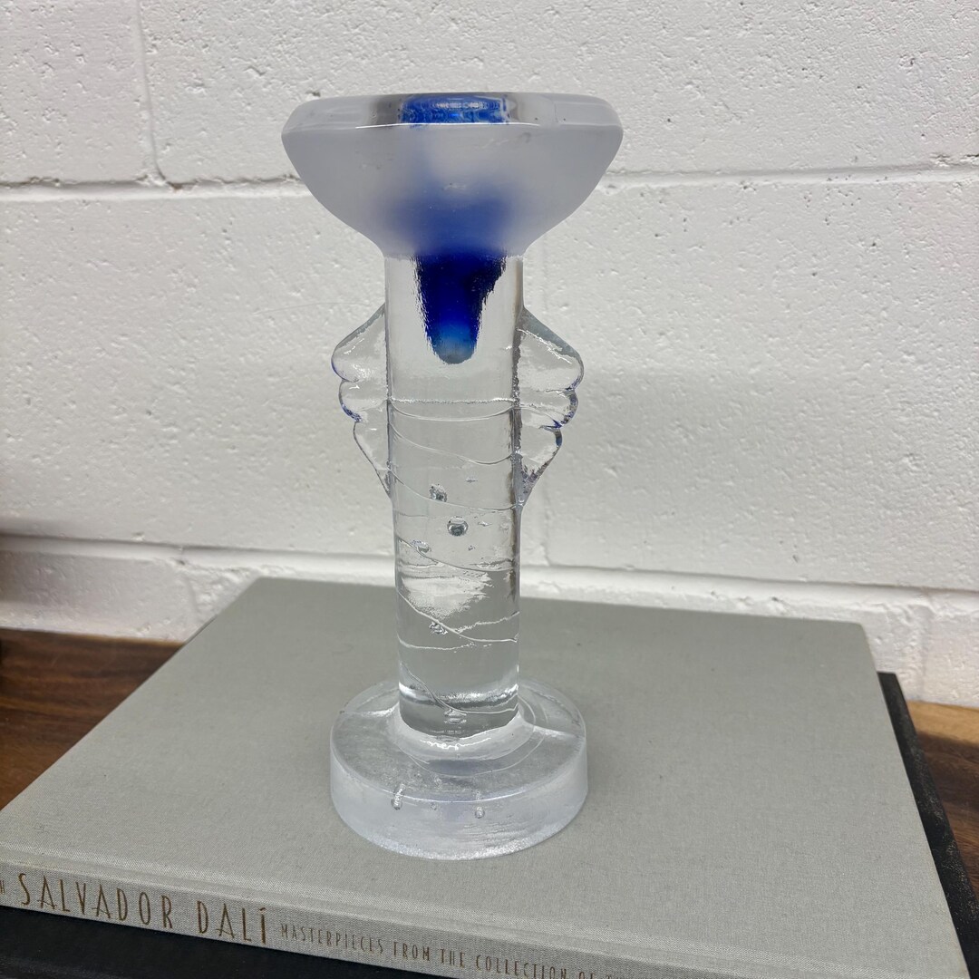 Magnor Norway Brutalist Glass Candlestick Holder - Etsy