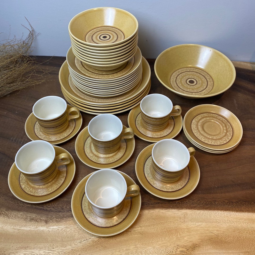Crown Lynn Earthstone Sandown Dinnerware Set 1970s Stoneware - Etsy