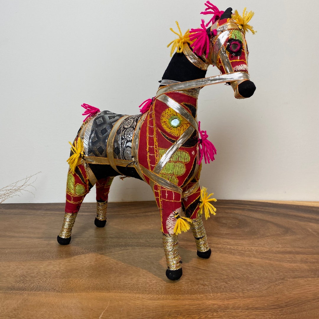 Vintage Rajasthani Folk Art Embroidered Horse - Etsy