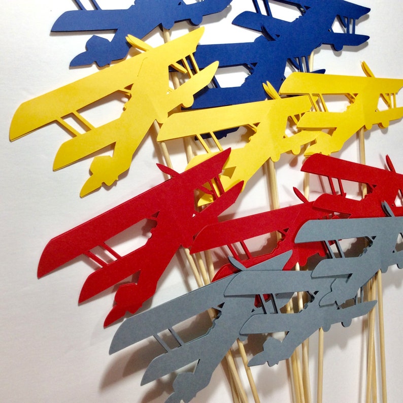 Multi Colored Airplanes Table Decor, Centerpiece, Decorative Accessory ...
