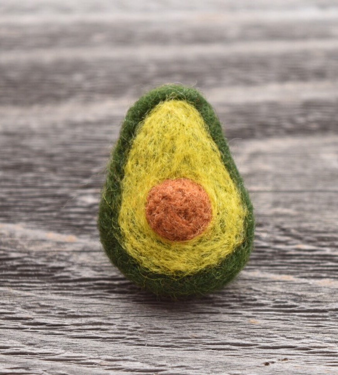 Avocado Pin, Magnet, Mini Needle Felted, Merino Wool Unique Accessory ...