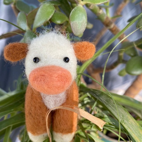 Needle Felted Cow - Etsy