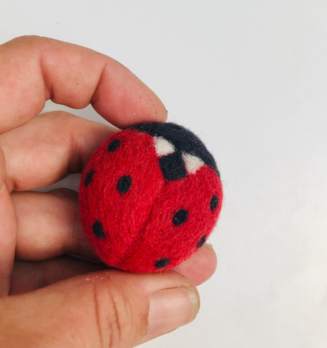 Ladybug Magnet Large - Needle Felted Merino Wool Kitchen Decor Fridge ...