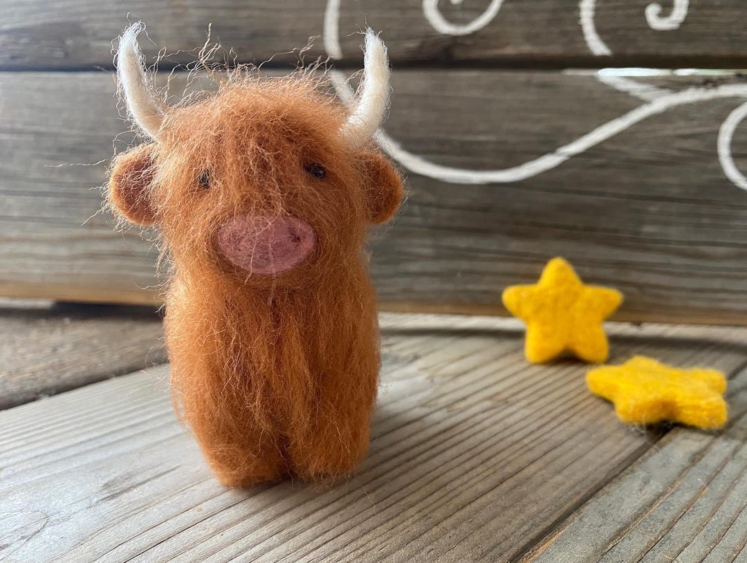 Handmade Merino/rambouillet Wool Needle Felt Highland Cow - Made to ...
