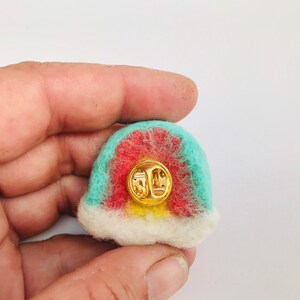 Rainbow Pin Needle Felted Merino Wool Brooch/accessory/magnet Option - Etsy