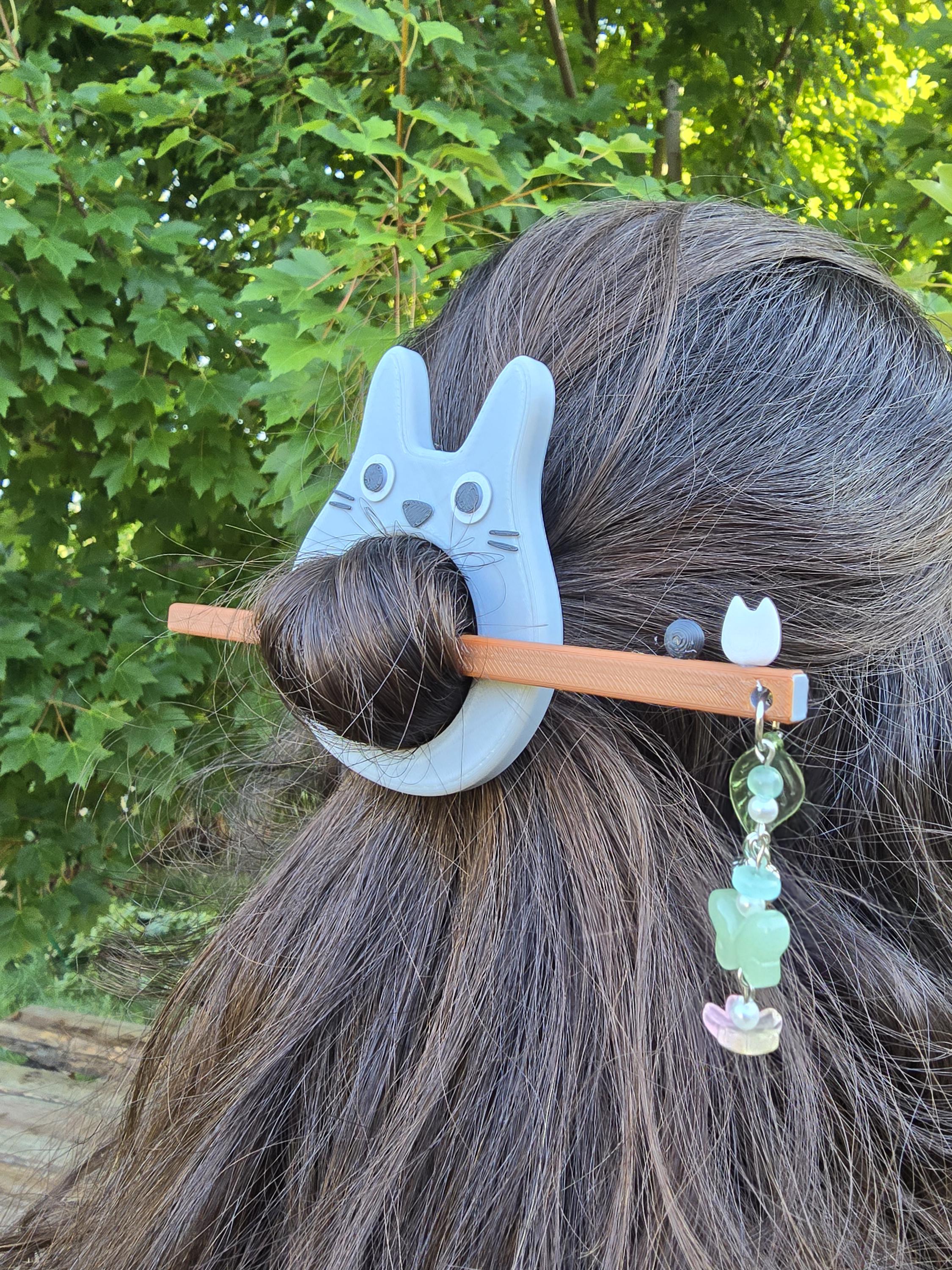 3D Printed Anime Cat Hair Pin: Forest Spirit - Etsy