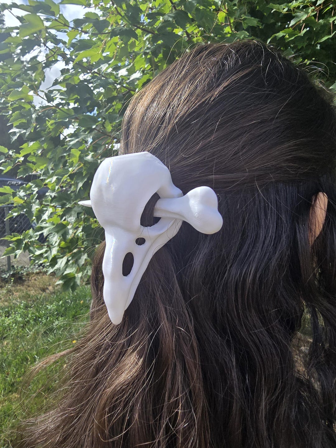 3D Printed Raven Skull Hair Pins: Gothic Fantasy Hair Accessories - Etsy