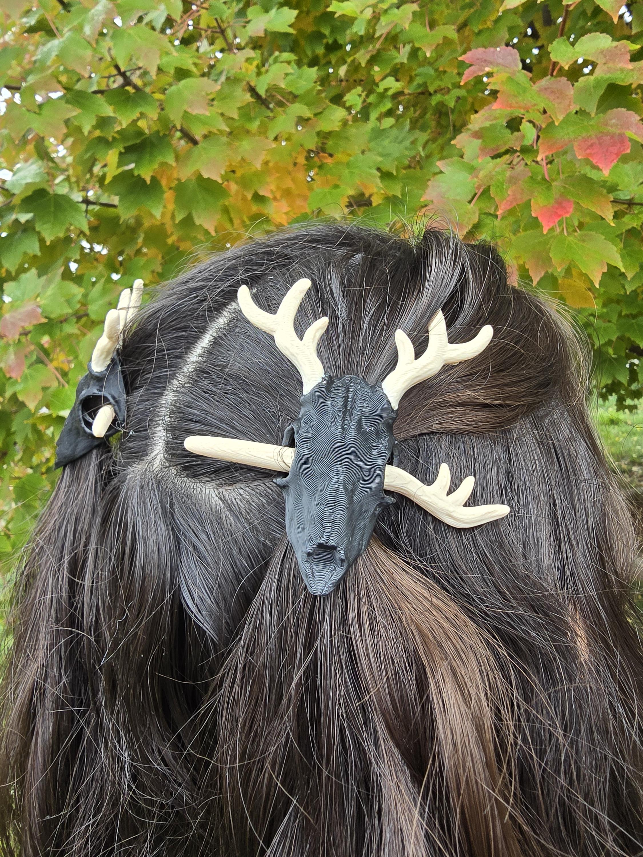 Deer Skull Hair Pin – Antler Hair Stick for Cottagecore & Cosplay - Etsy