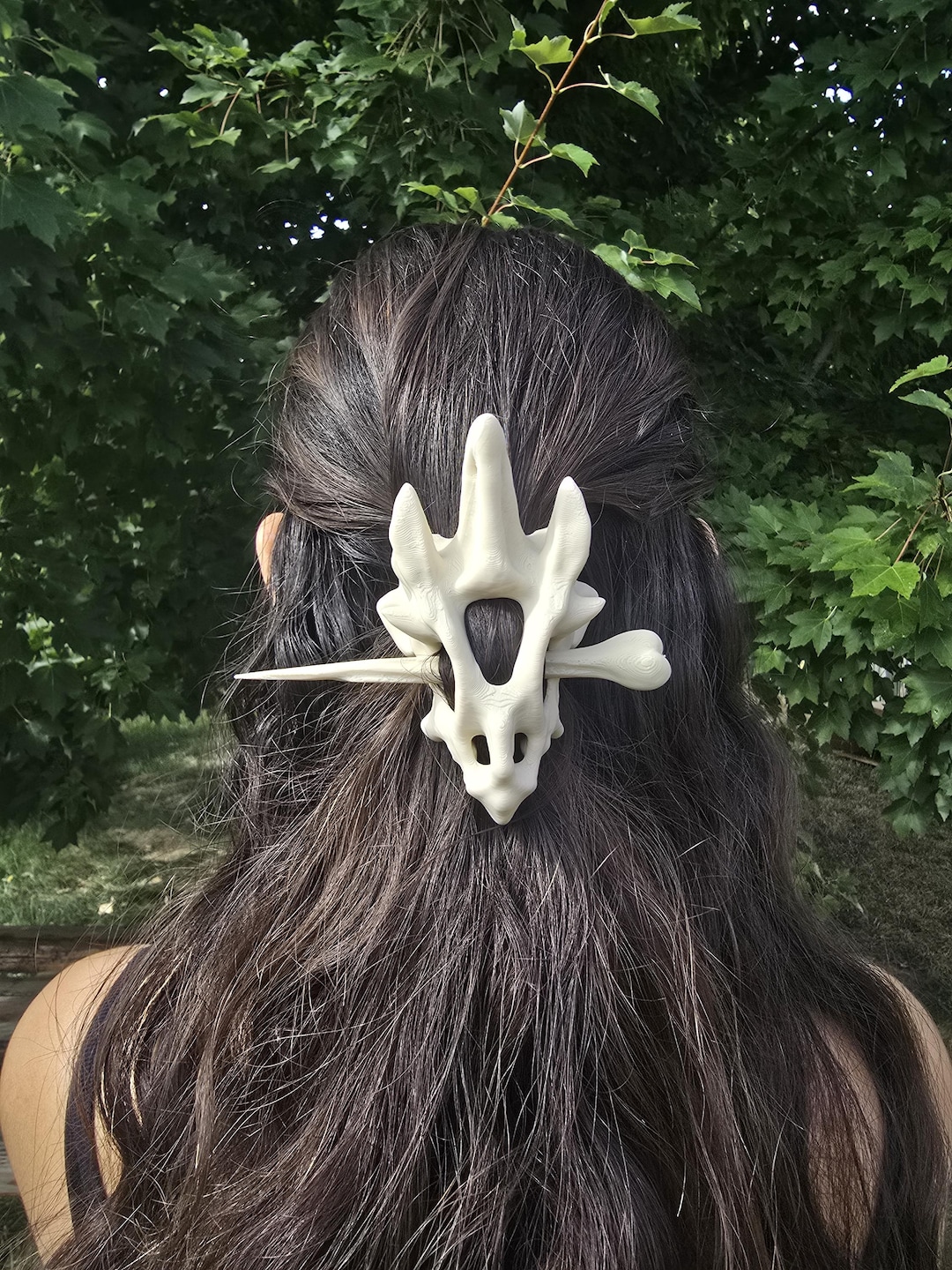 3D Printed Dragon Skull Hair Pins: Gothic Fantasy Hair Accessories - Etsy