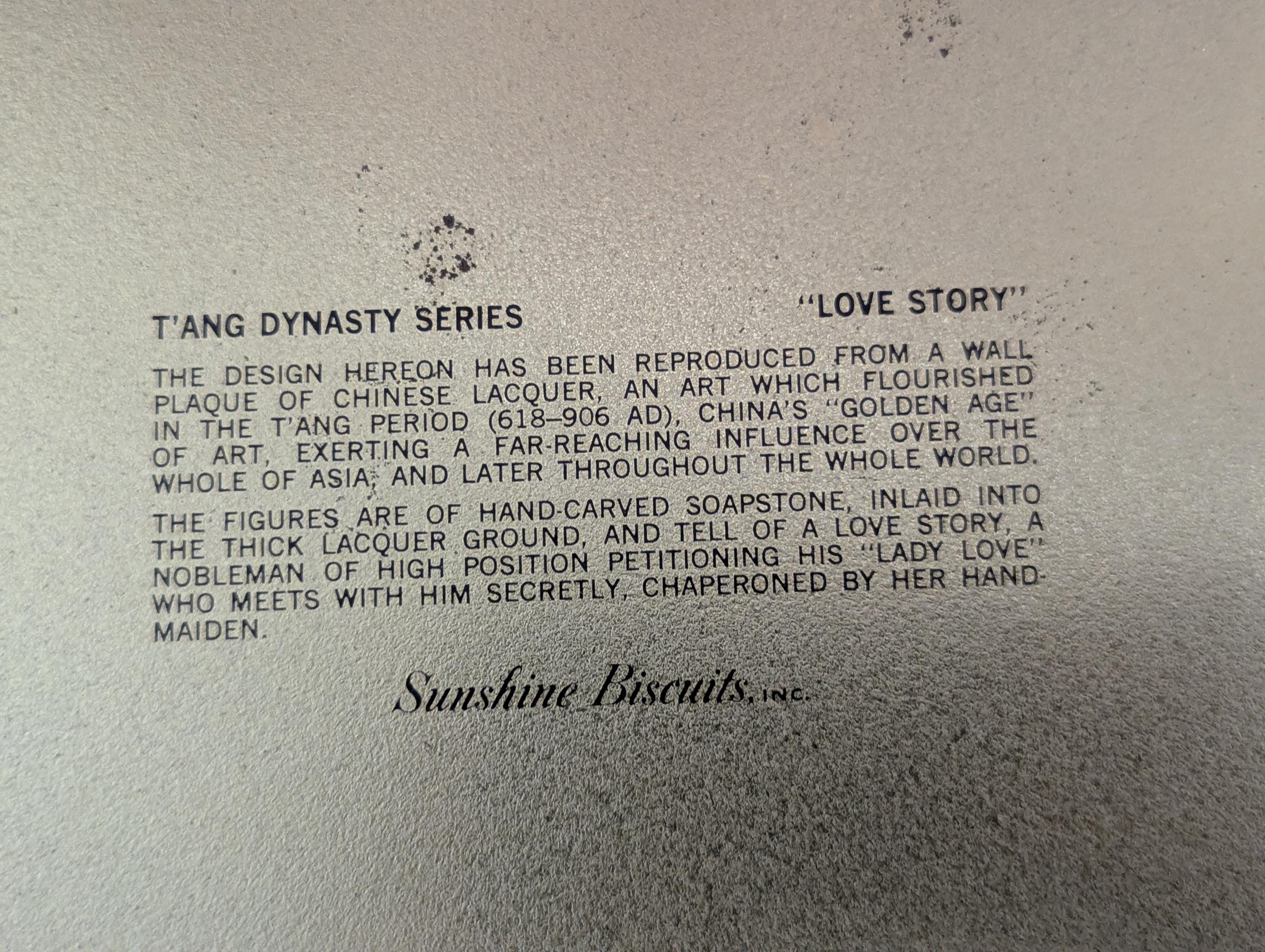 Sunshine Biscuits T'ang Dynasty Series the Three Attainments Love Story ...