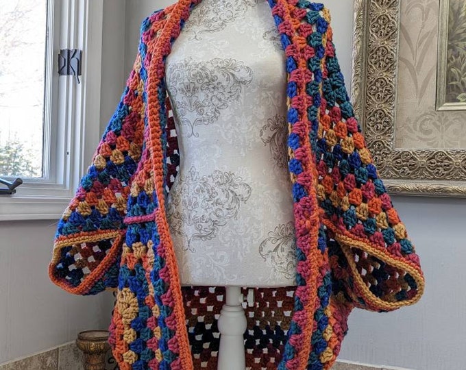 Retro Granny Inspired Oversized Cocoon Blanket Sweater - Etsy
