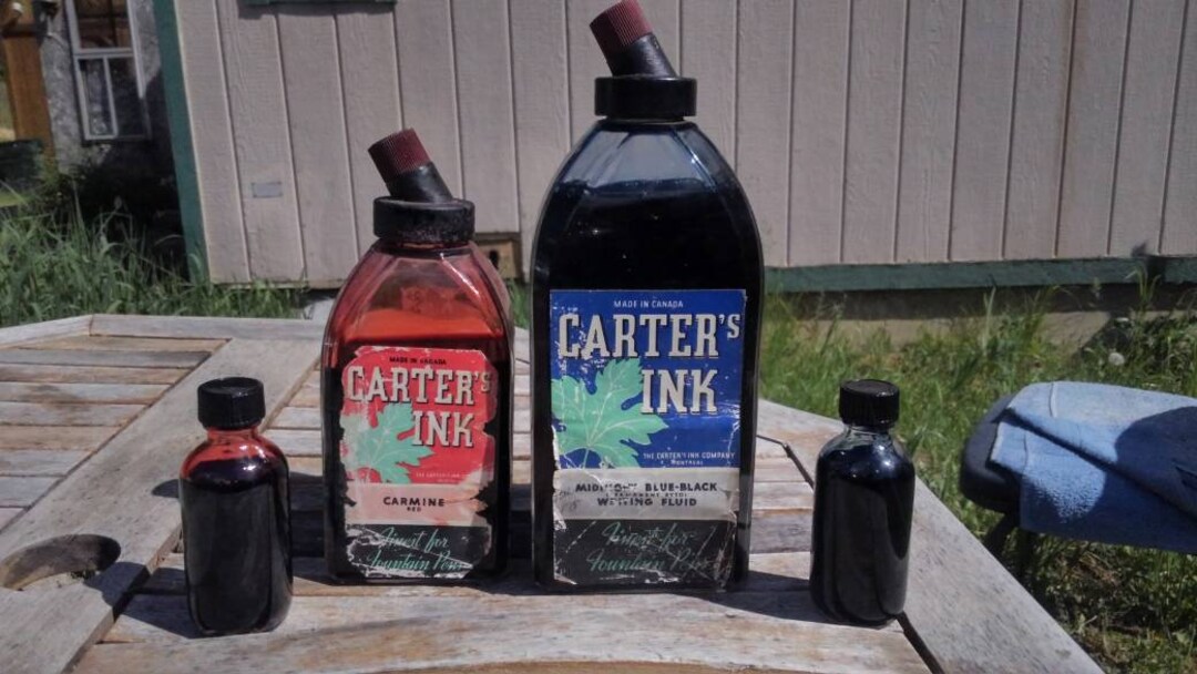 Antique Genuine Carter's Fountain Pen Ink Made in Canada, Carmine Red ...