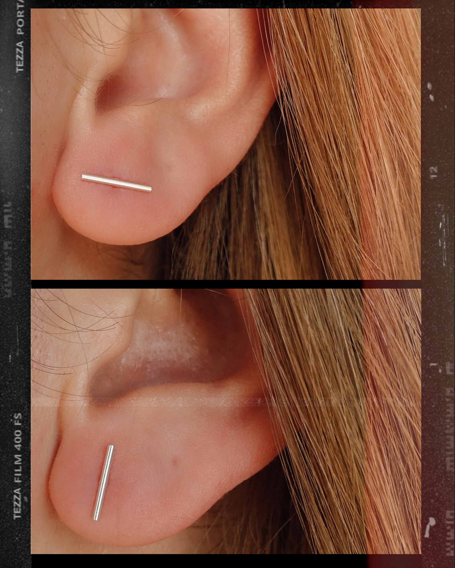 Tiny Bar Earrings Line Earrings Line Posts Simple Staple Post Sterling ...