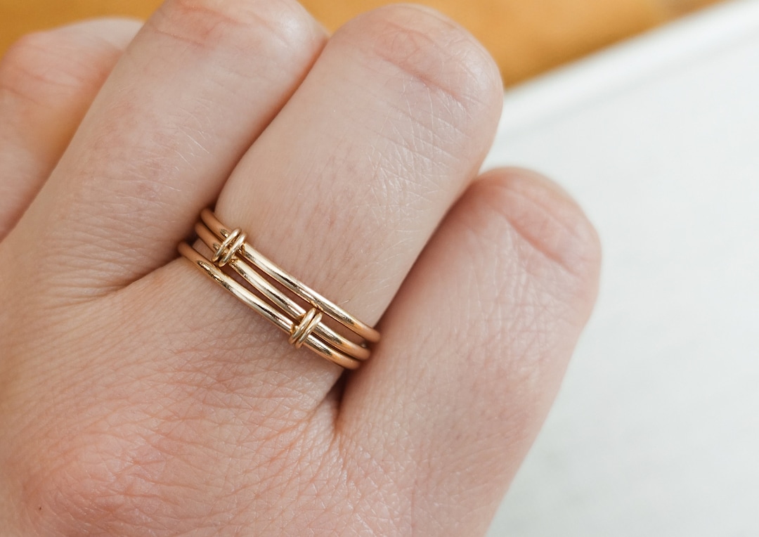 Fidget Ring • Anxiety Spinner Ring • Stackable Ring • Dainty Worry Ring ...