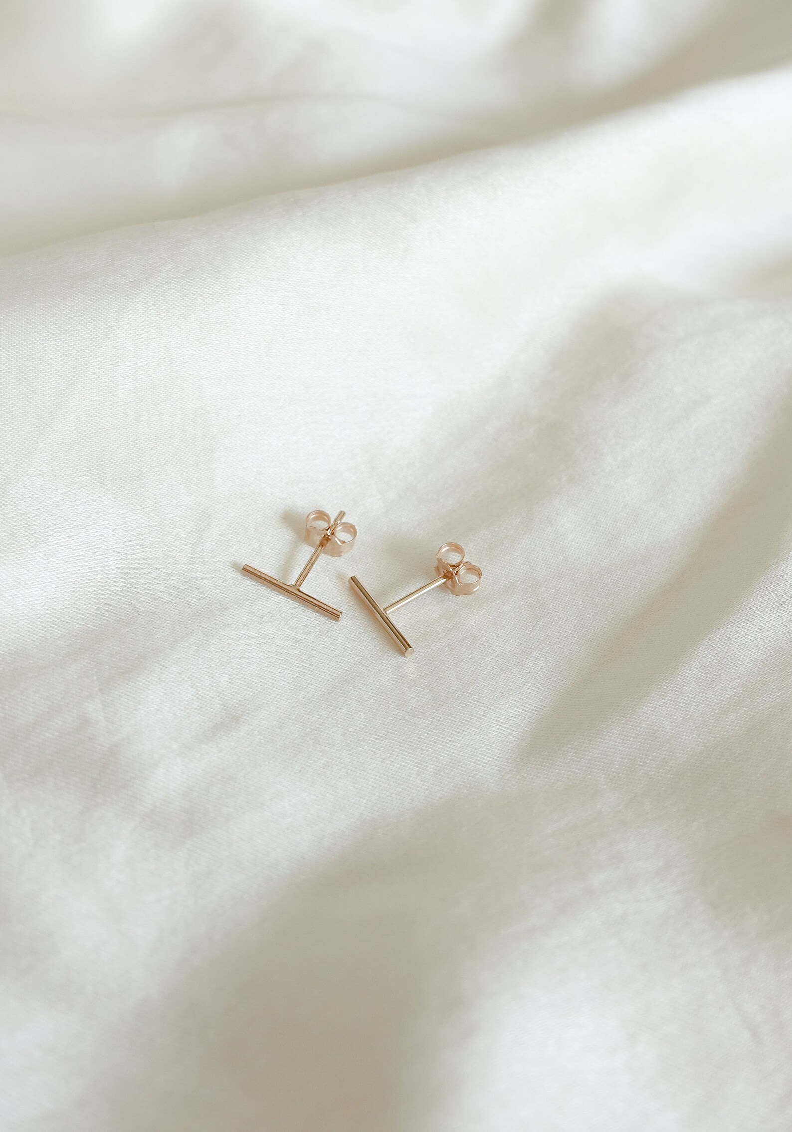 Tiny Bar Earrings Line Earrings Line Posts Simple Staple Post Sterling ...