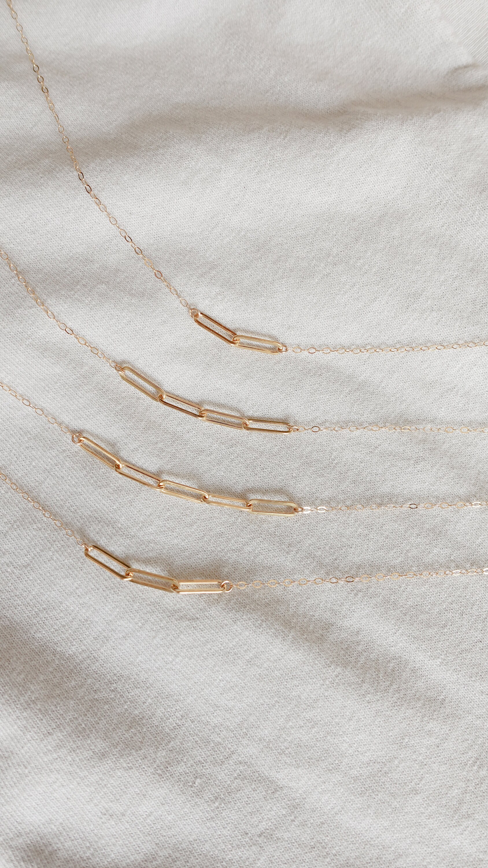 Link Necklace • Family Necklace • Modern Layering Necklace • Paperclip ...