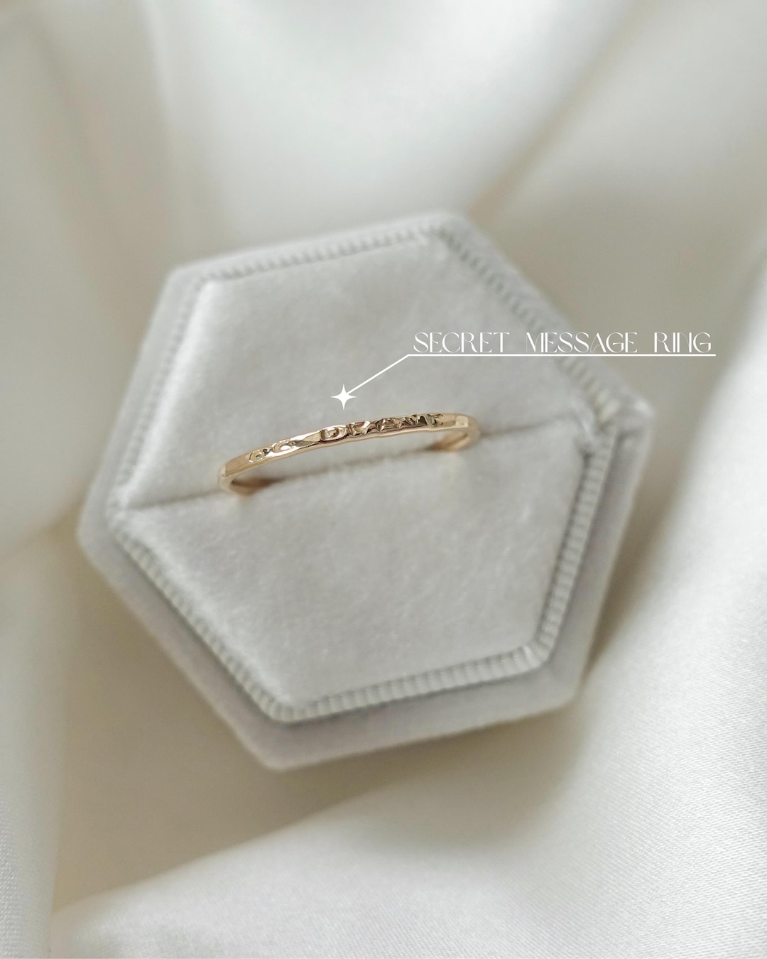 Personalized Secret Message Ring • Custom Hidden Message Jewelry • Hand ...