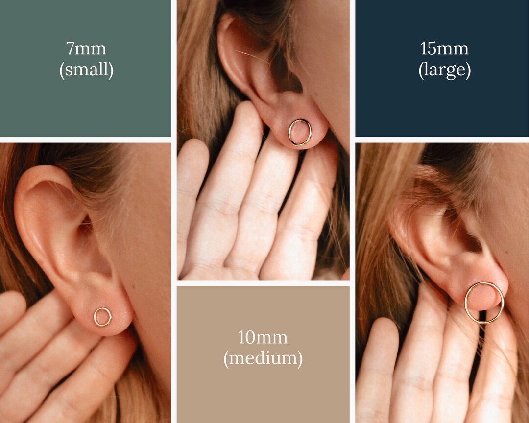 Open Circle Earrings • 14k Gold Fill Minimalist Jewelry • Dainty Circle ...