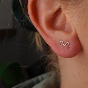 Short Wave Ear Climbers - 14k Gold or Sterling Silver • Squiggle ...