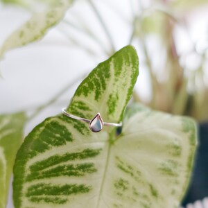 Dainty Raindrop Stacking Ring • Tiny Minimalist Ring • Pear Shape Ring ...