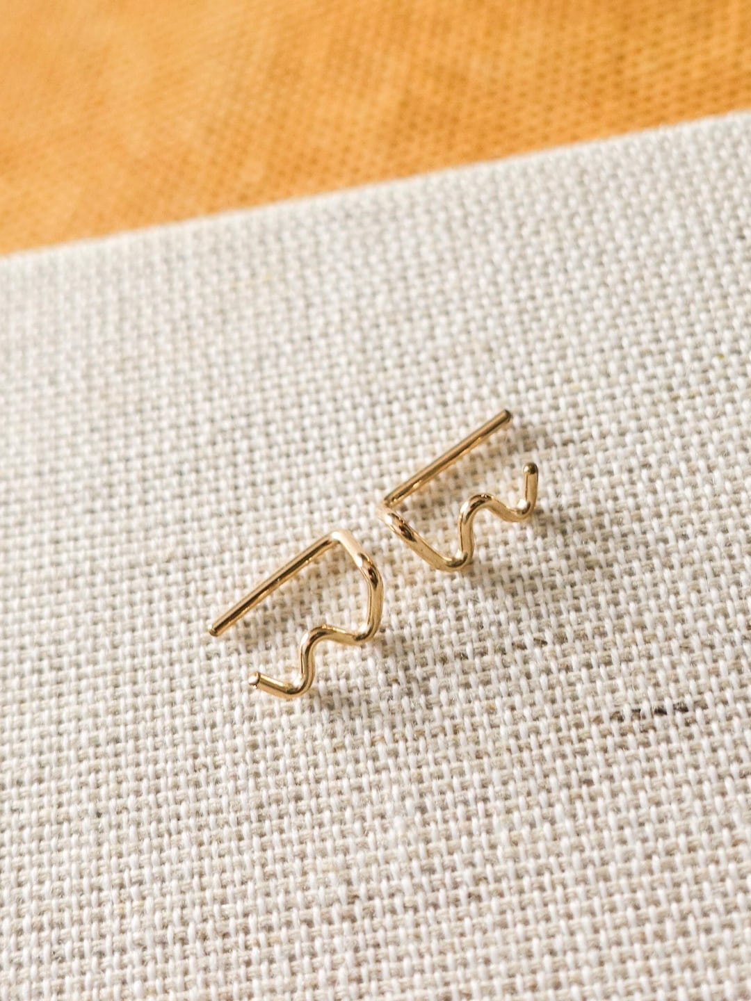 Short Wave Ear Climbers - 14k Gold or Sterling Silver • Squiggle ...