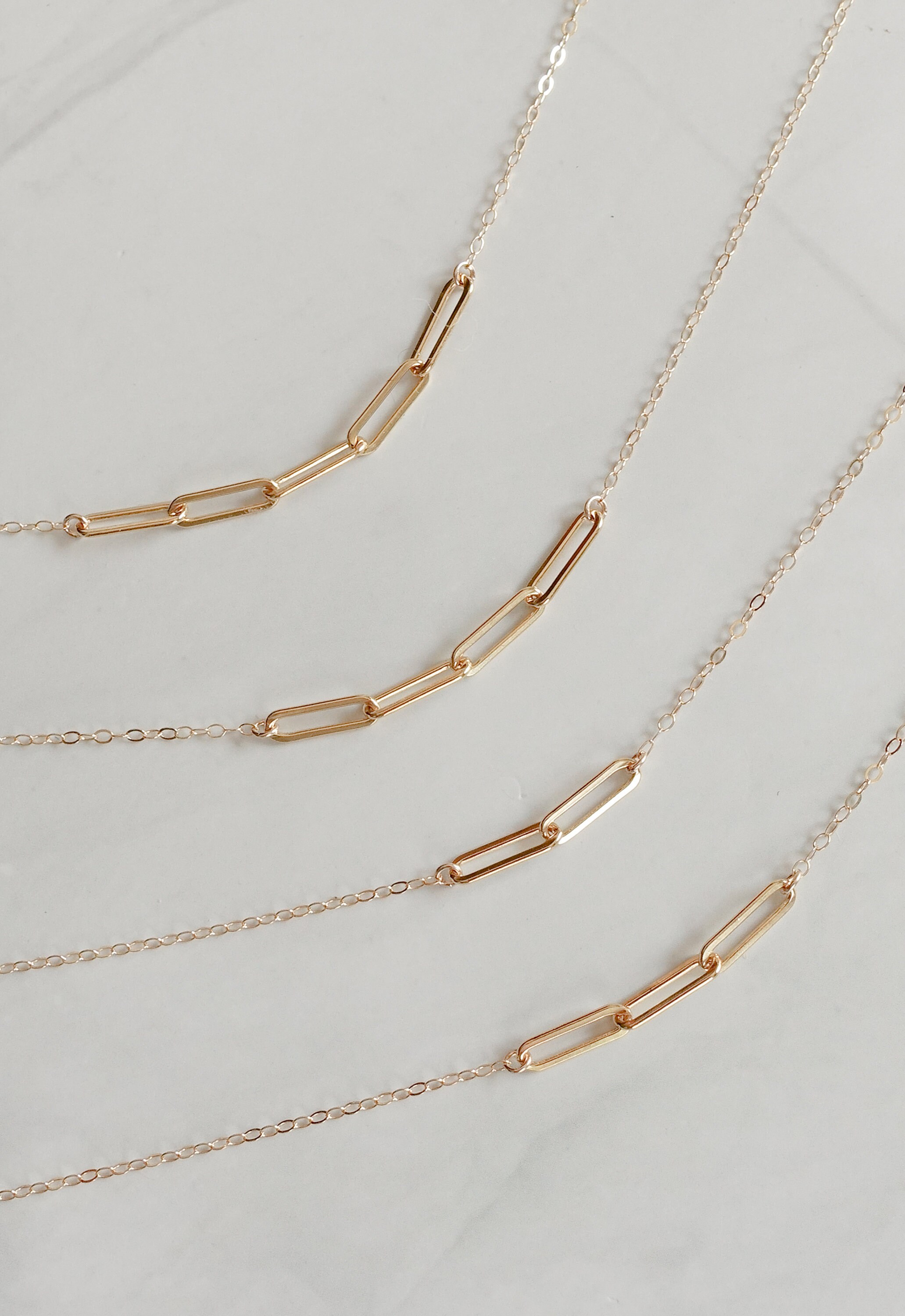 Link Necklace • Family Necklace • Modern Layering Necklace • Paperclip ...