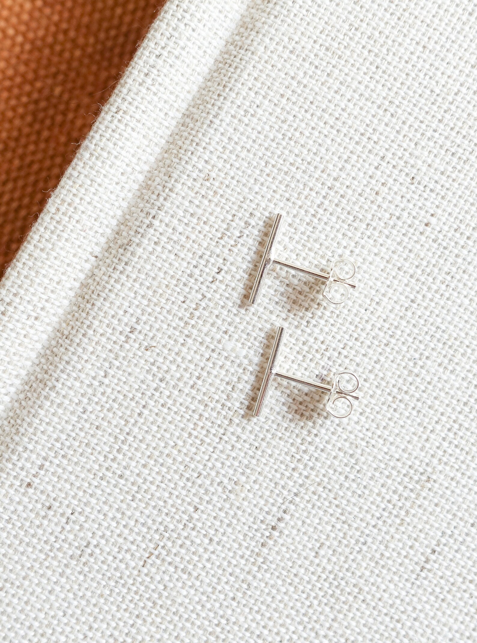 Tiny Bar Earrings Line Earrings Line Posts Simple Staple Post Sterling ...