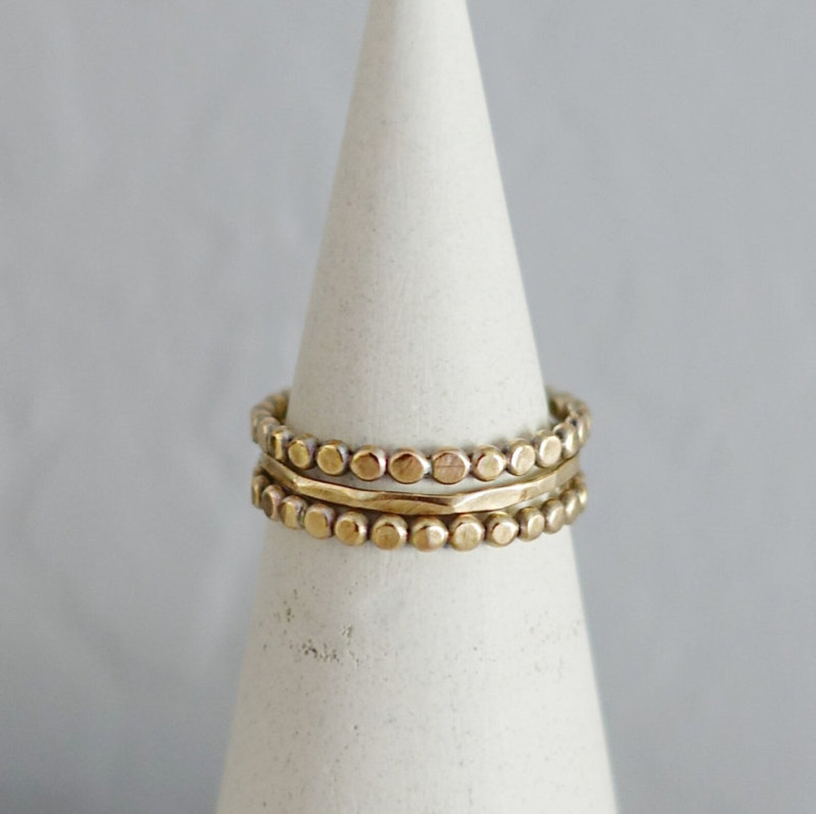 Stacking Rings Set Dainty Dot Stackable Rings Gold or - Etsy