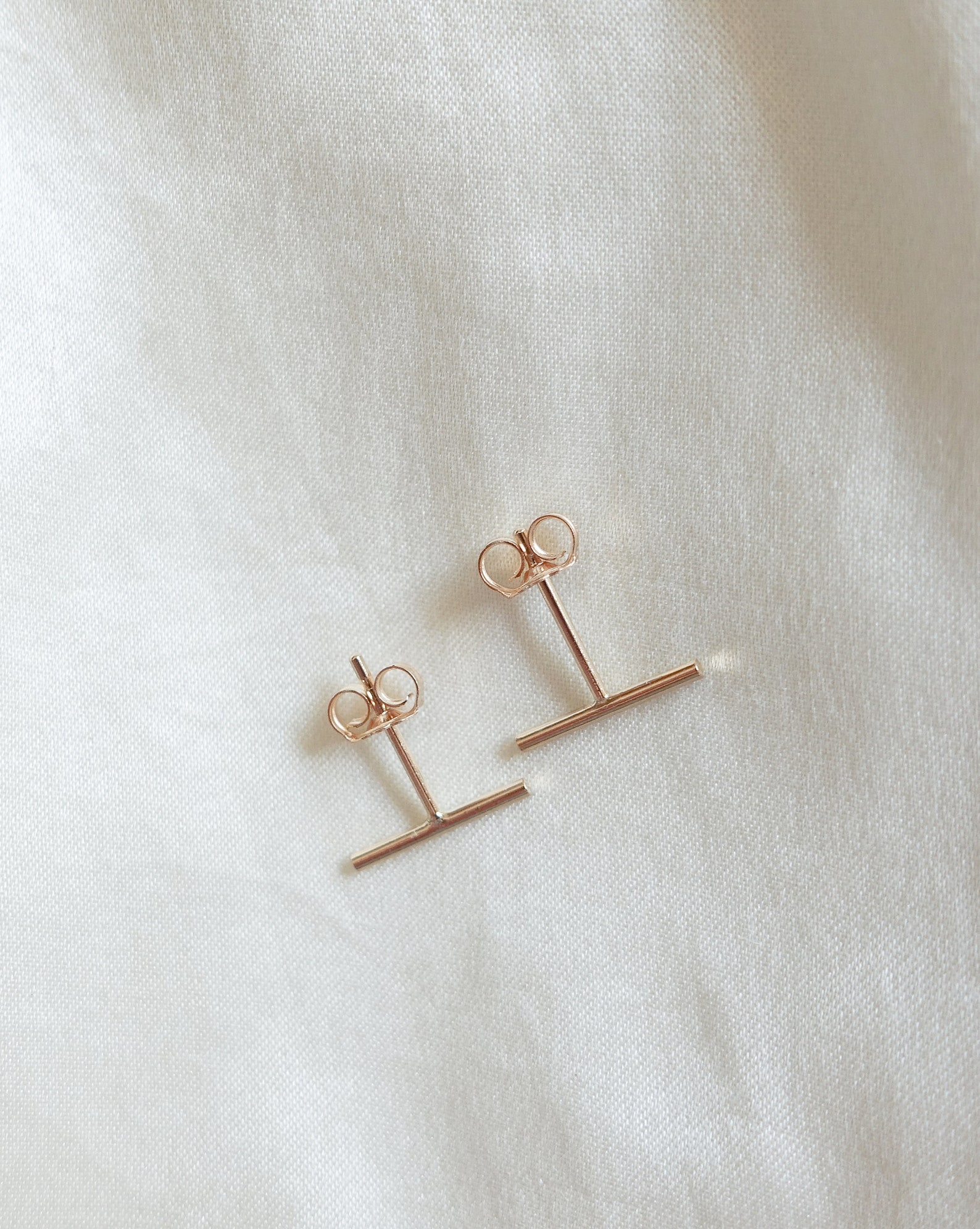 Tiny Bar Earrings Line Earrings Line Posts Simple Staple Post Sterling ...