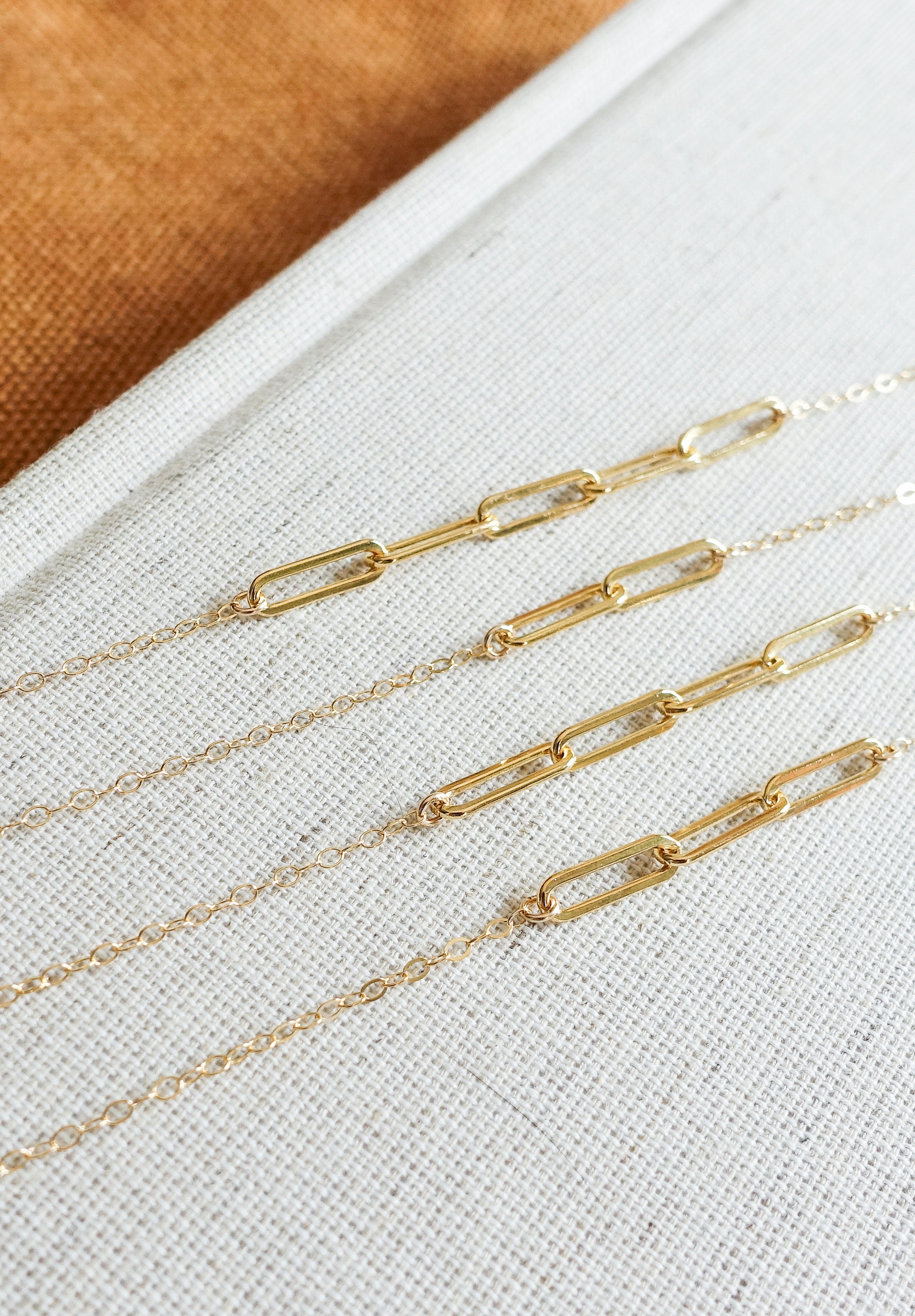 Link Necklace • Family Necklace • Modern Layering Necklace • Paperclip ...