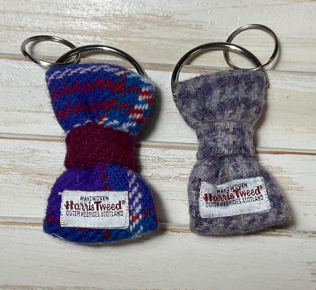 Harris Tweed Bow Keyring, Scottish Key Fob, Handmade Handbag Charm - Etsy