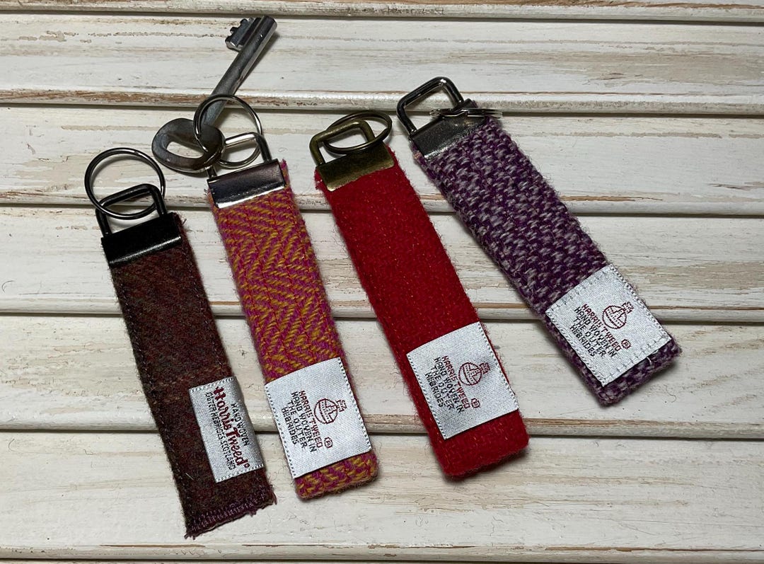 Harris Tweed Keyring, Scottish Key Fob, Handmade Handbag Charm - Etsy