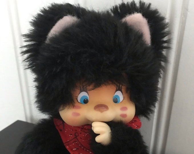 Vintage Monchhichi Nyamy Washino Black Cat Plush Doll. - Etsy