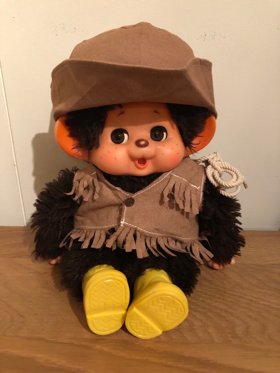 Monchhichi Vintage Collectible Rare Big Cowboy Toho Daisuke Monchichi ...