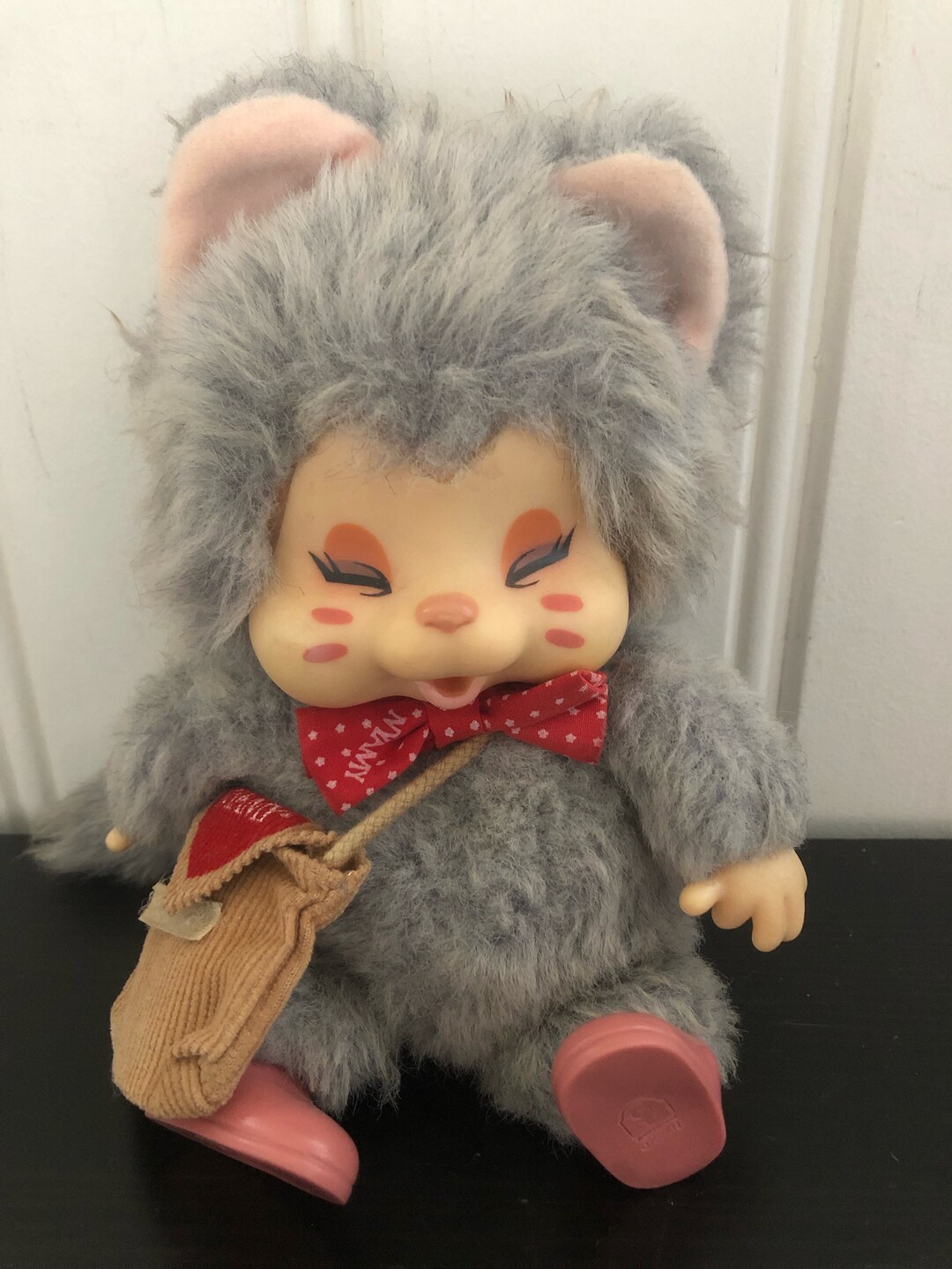 Vintage Nyamy Monchhichi, Nappy Kitten, Gray Plush Kitten. - Etsy