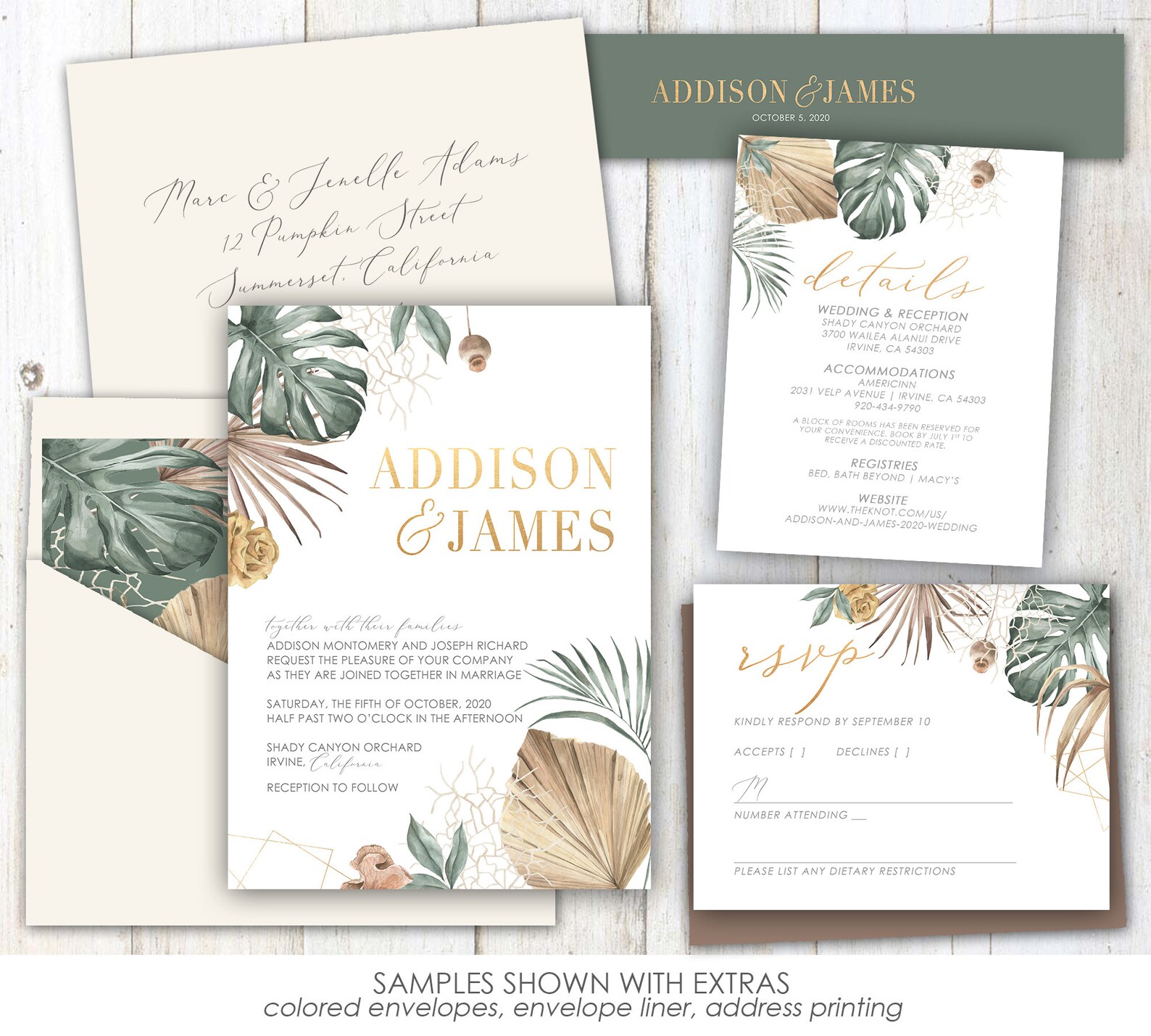 Tropical Hawaiian Wedding Invitation Hawaii Tropical - Etsy