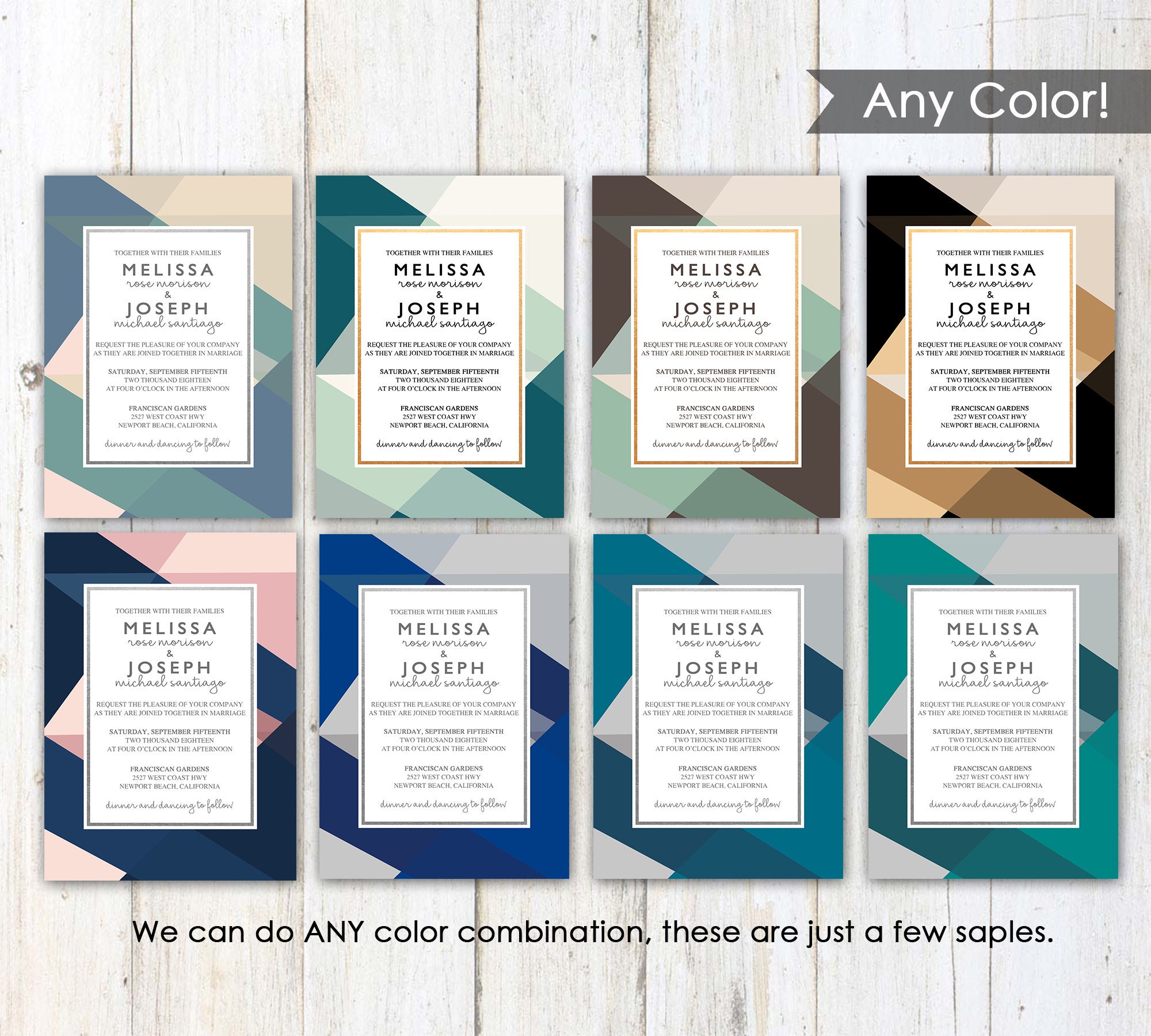 Modern Geometric Wedding Invitations Wedding Invitation | Etsy