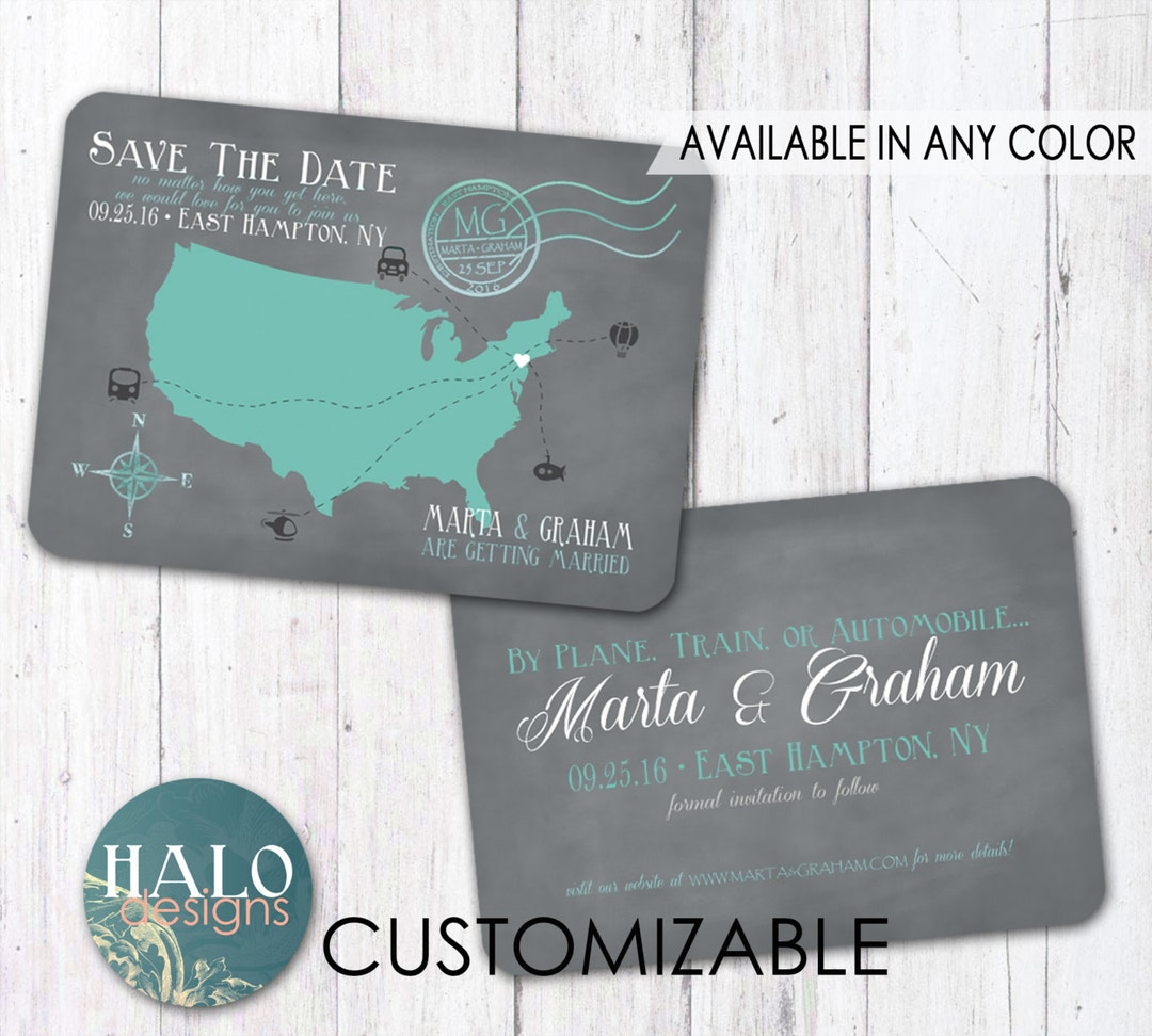 Destination Save the Date, ANY COLOR, Destination Wedding Save the Date ...