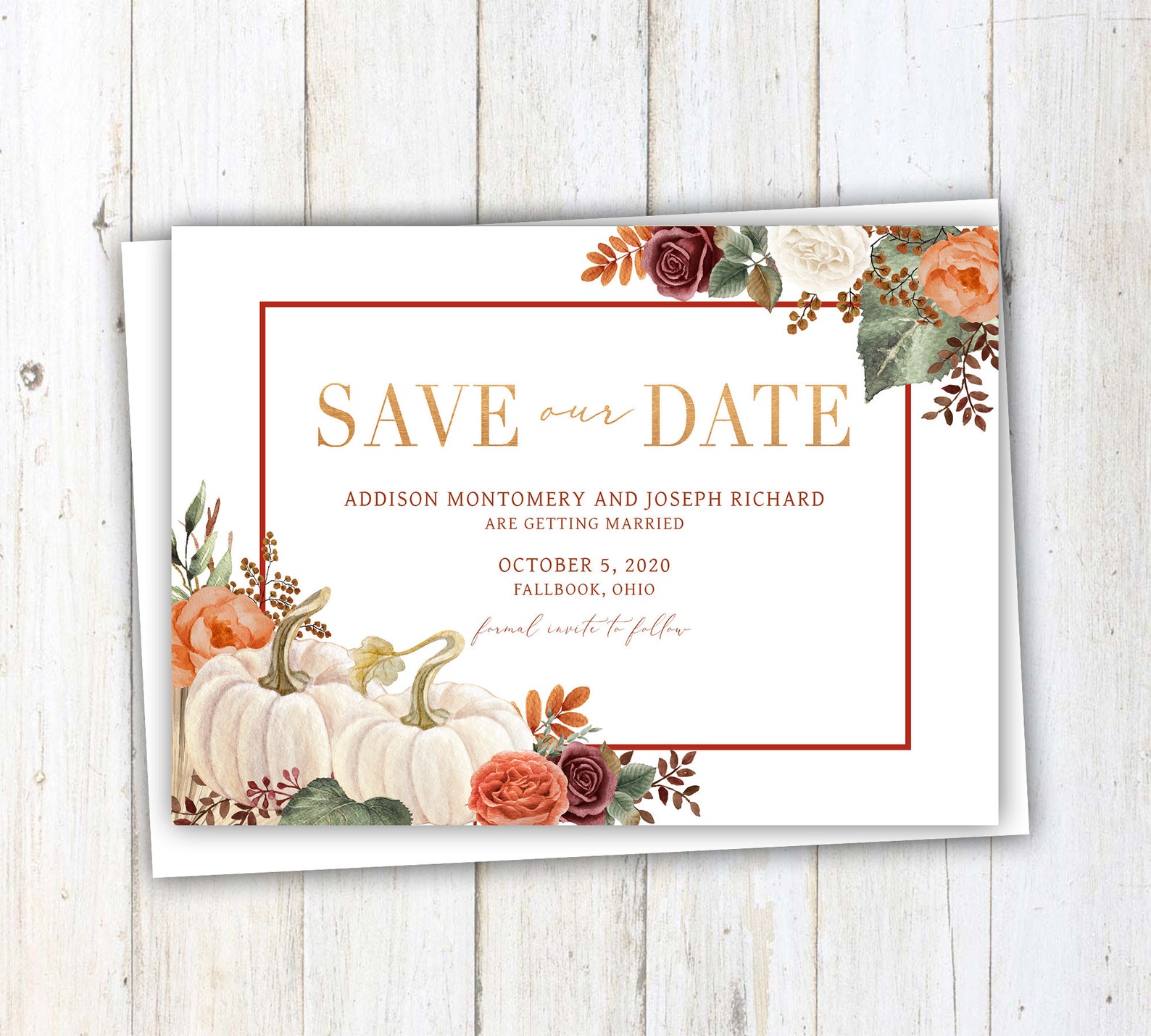 Fall Save the Date, ANY COLOR, Burgundy Save the Date, Navy Save the ...