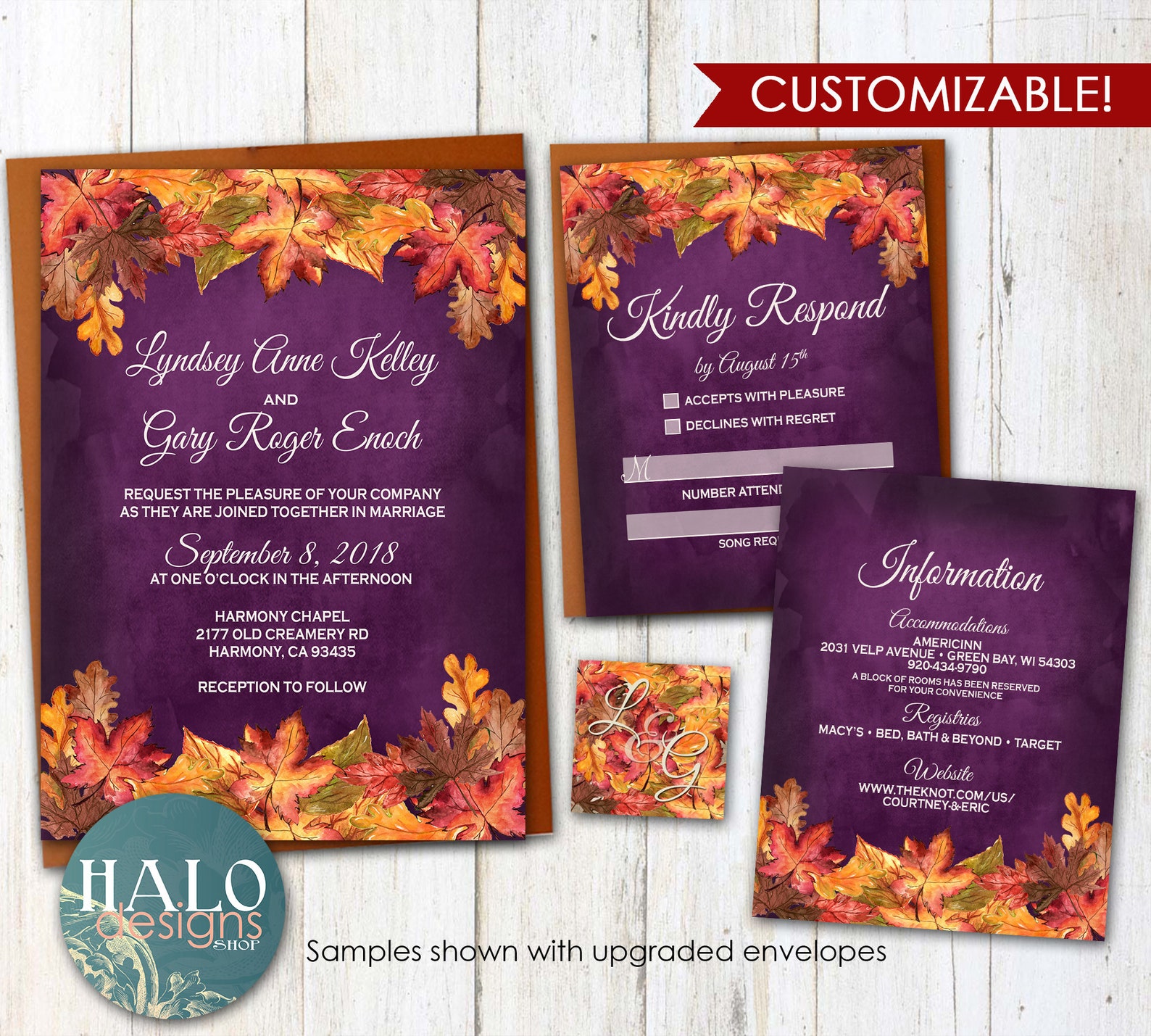 Fall Save the Date, ANY COLOR, Burgundy Save the Date, Navy Save the ...