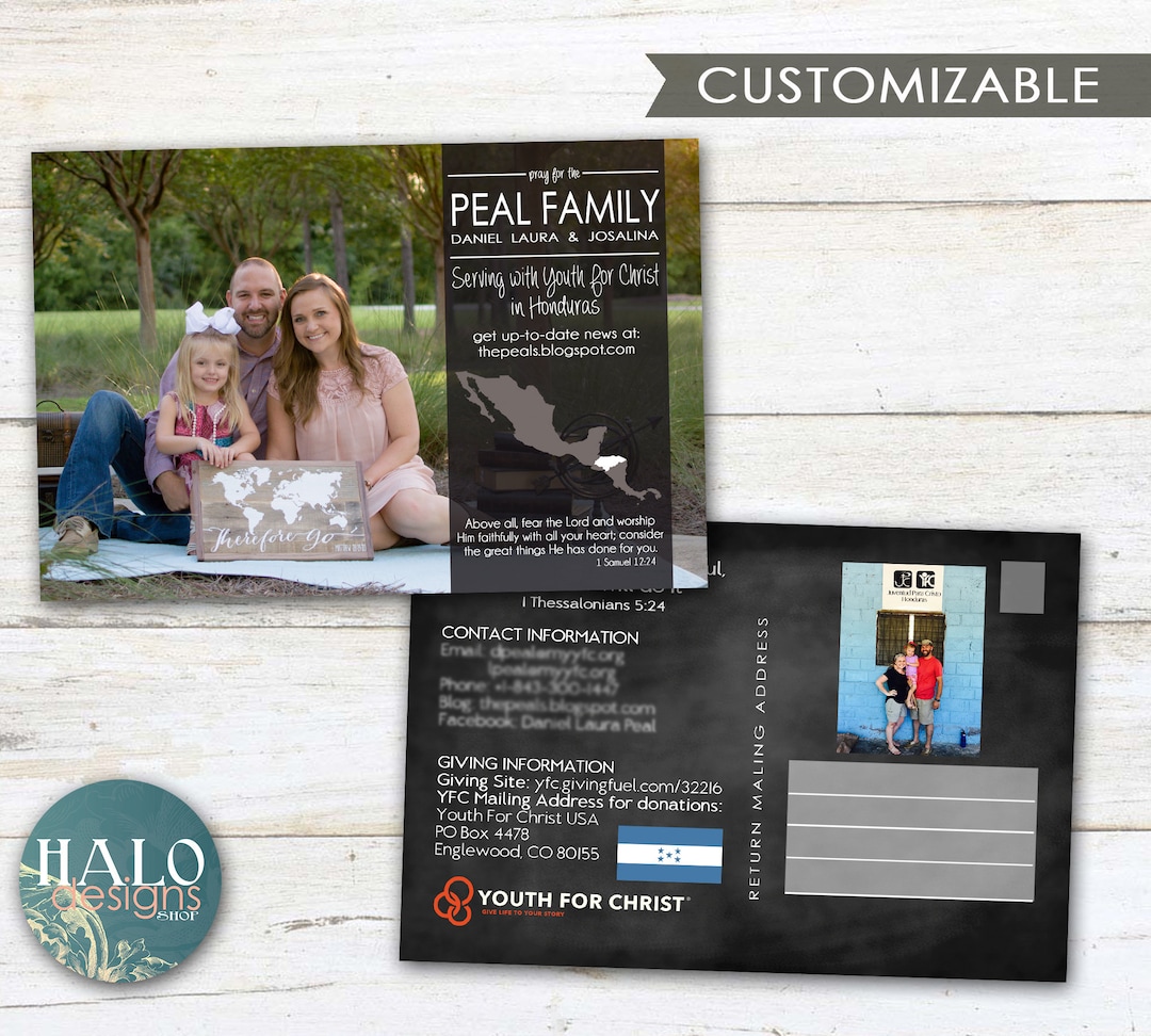 Missionary Card, Printed, Christian Support Card, Prayer Card, Mission ...