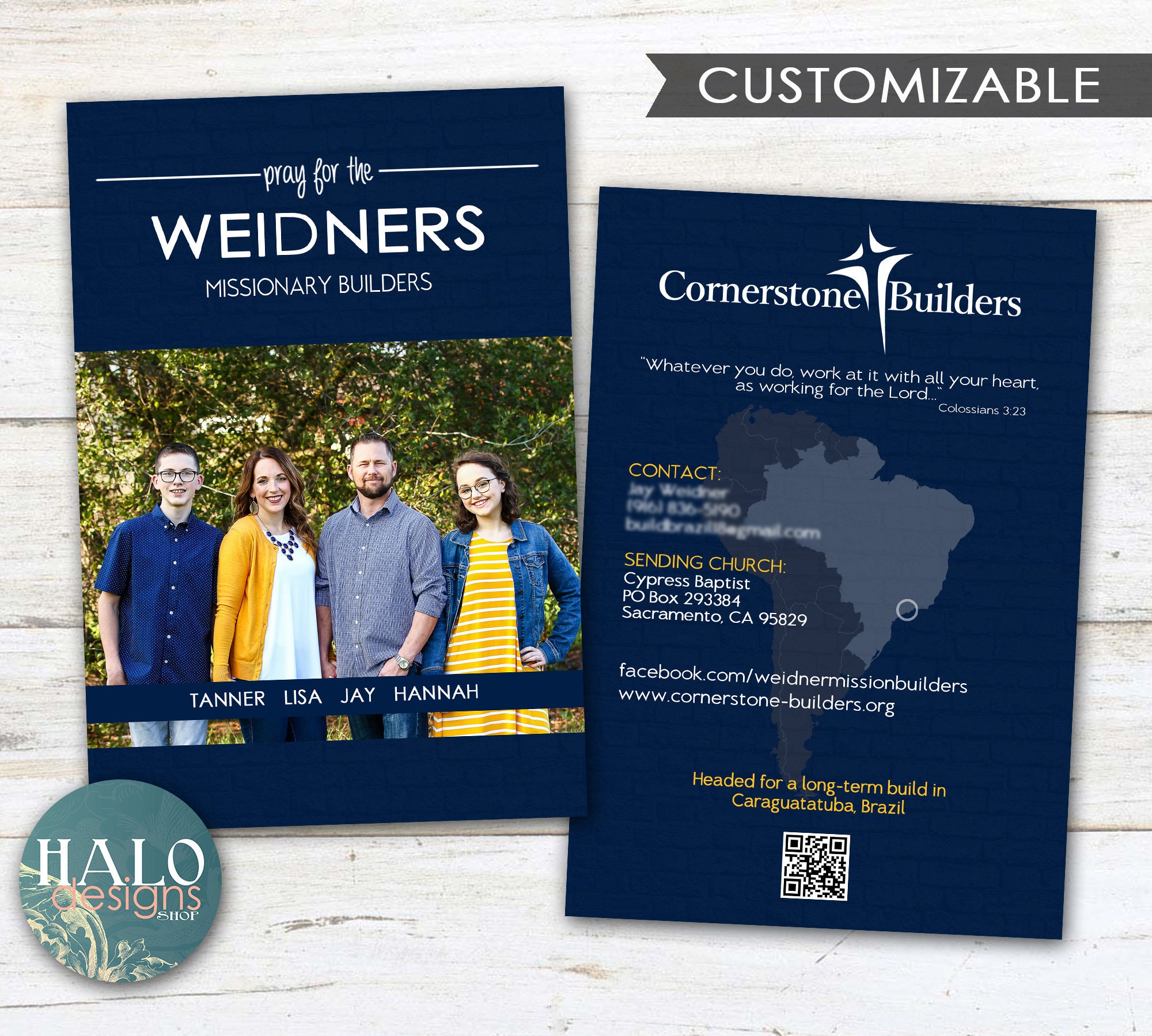 Missionary Card Printed or Digital Christian support card | Etsy