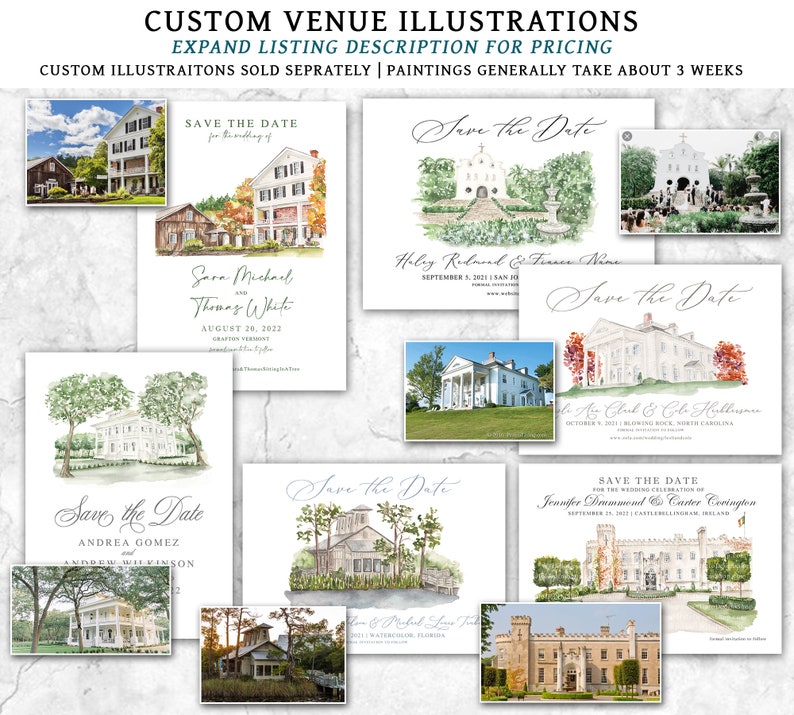 Kilkea Castle Save the Date, Estate Venue Save the Date, Custom Venue ...