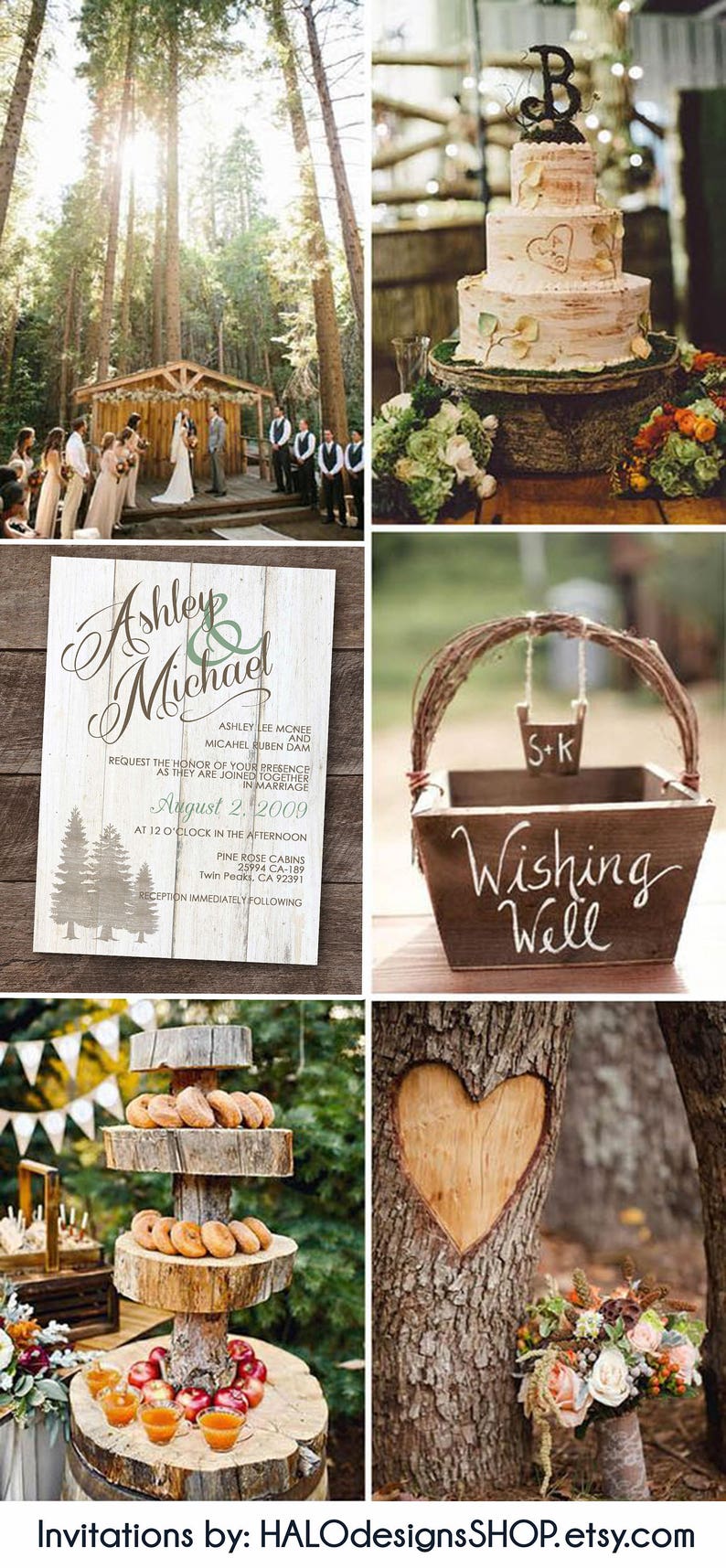 Rustic Wedding Invitation ANY COLOR Mountain Wedding - Etsy