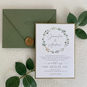 Simple Wedding Invitation, Classic Wedding, Simple, Greenery, Wedding ...