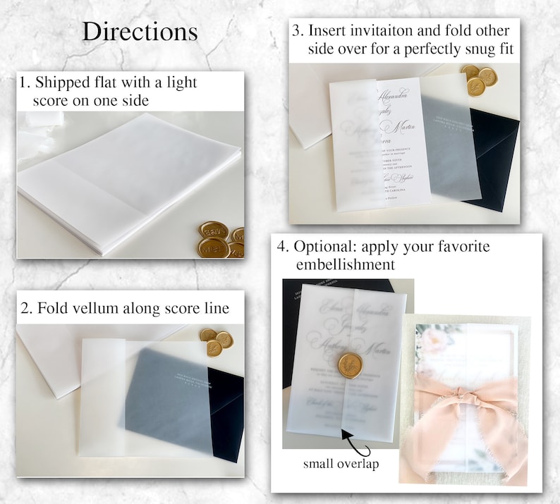 Wisteria Vellum Invitation Wrap, for 5x7 Invitation, Wisteria Vellum ...