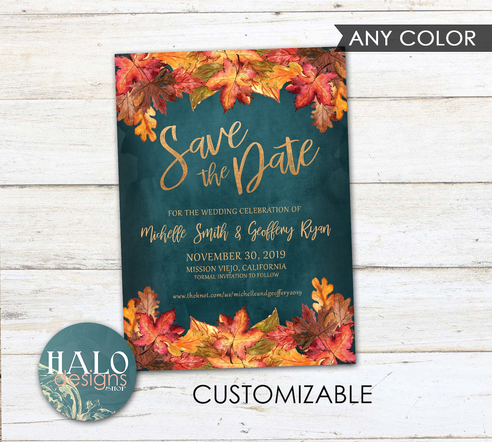 Fall Save the Date, ANY COLOR, Burgundy Save the Date, Navy Save the ...