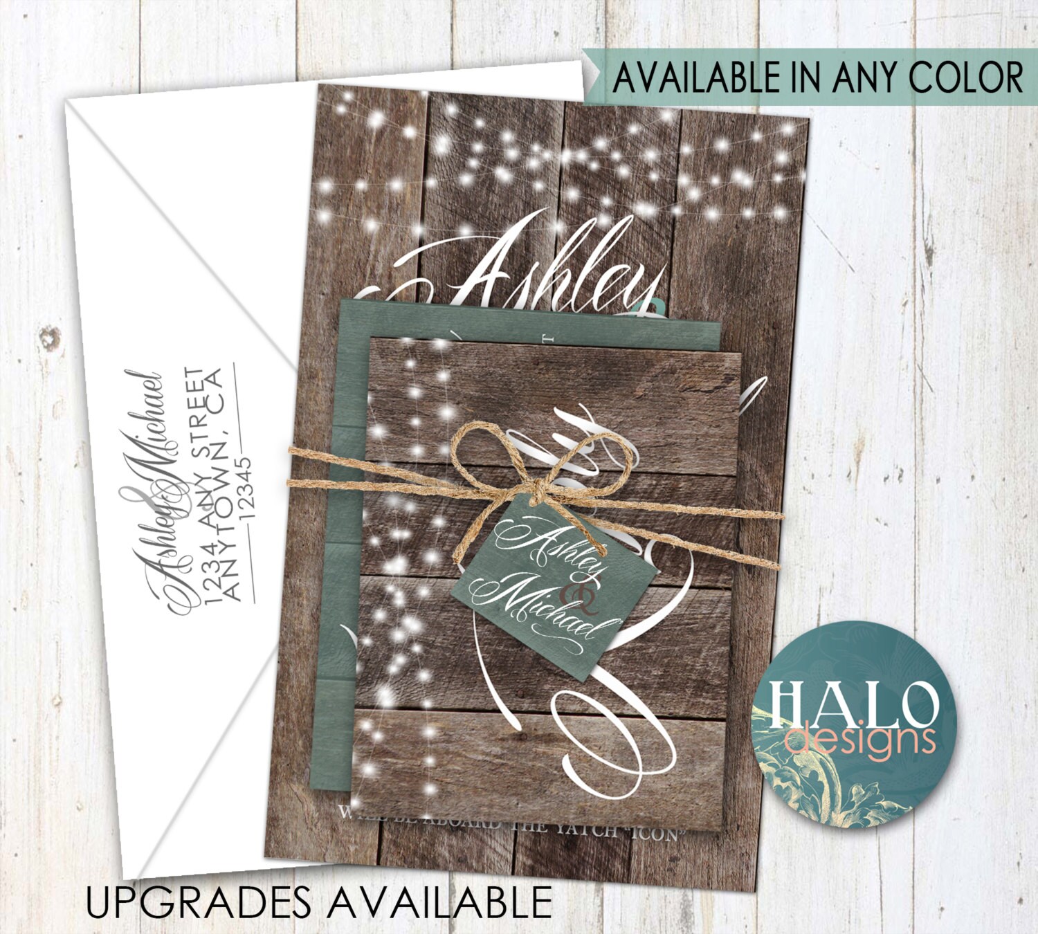 Rustic Wedding Invitation ANY COLOR Rustic Wedding Invite | Etsy