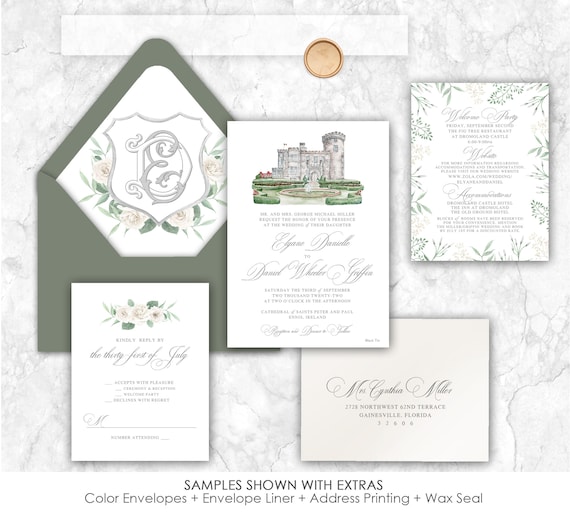 Irish Wedding Invitations With Matching Seals Fantasy Medieval Celtic