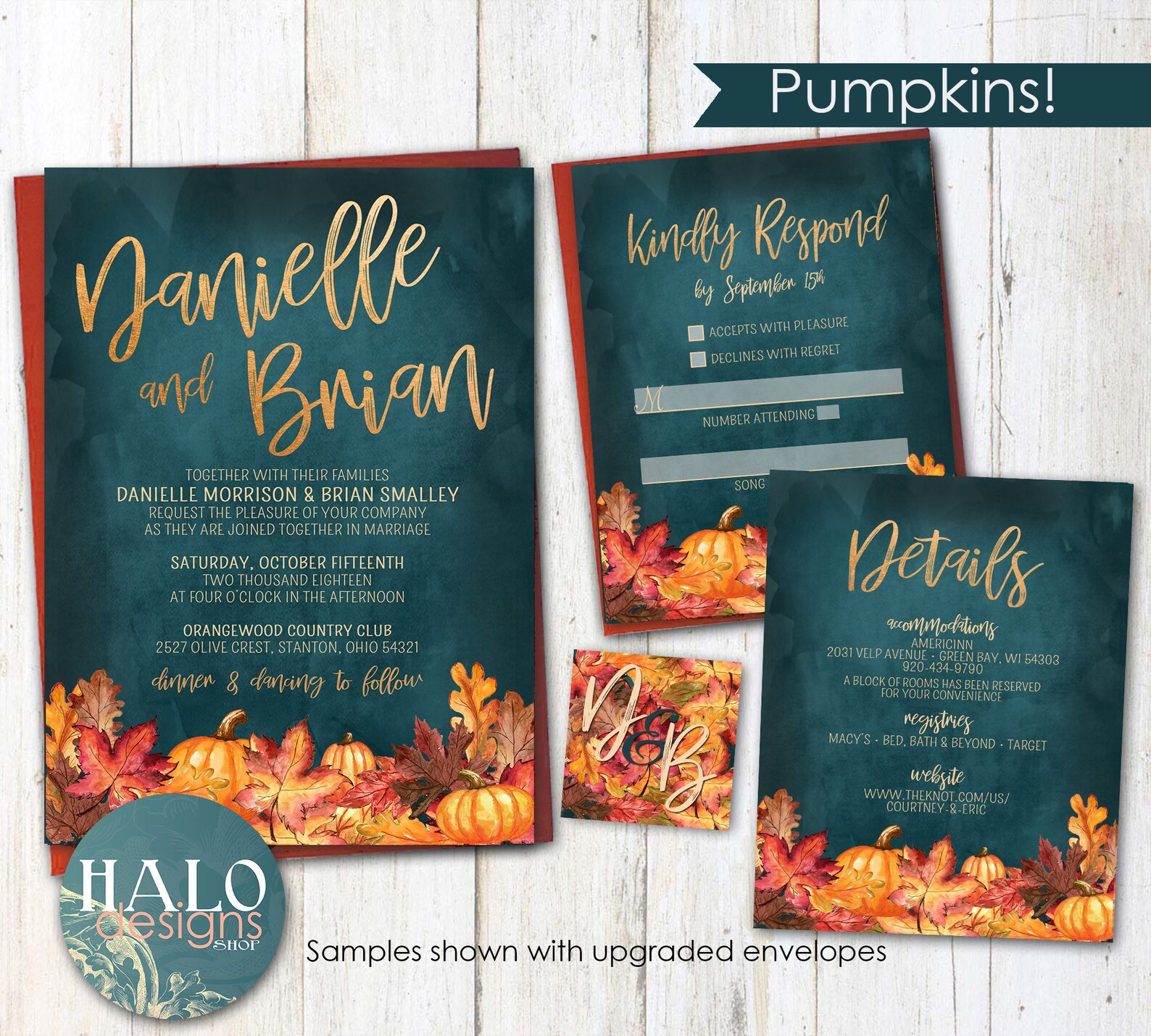 Rustic Fall Wedding Invitation Orange & Plum Wedding - Etsy